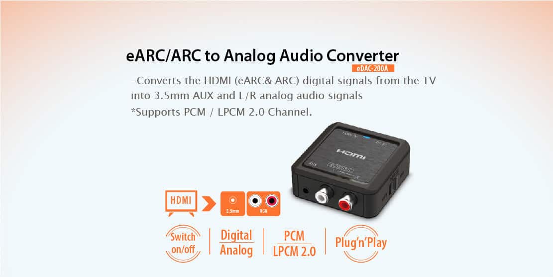 HDMI 2.1 eARC audio extractor | Analog audio convertor / adapter